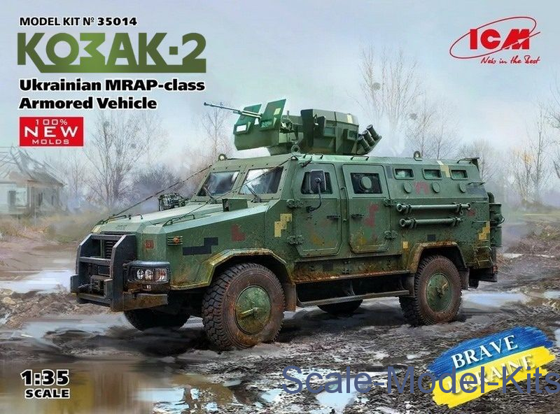 Ukrainian MRAP-class Armored Vehicle "Kozak-2"-ICM plastic scale model ...